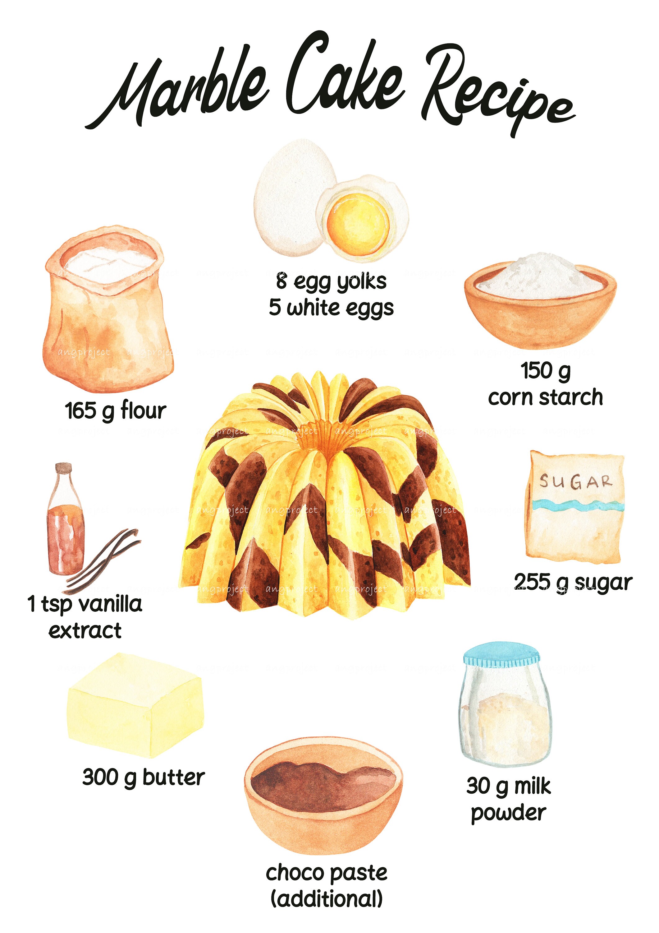 Home Décor Prints Recipe Digital Illustration Food Recipe Illustration ...
