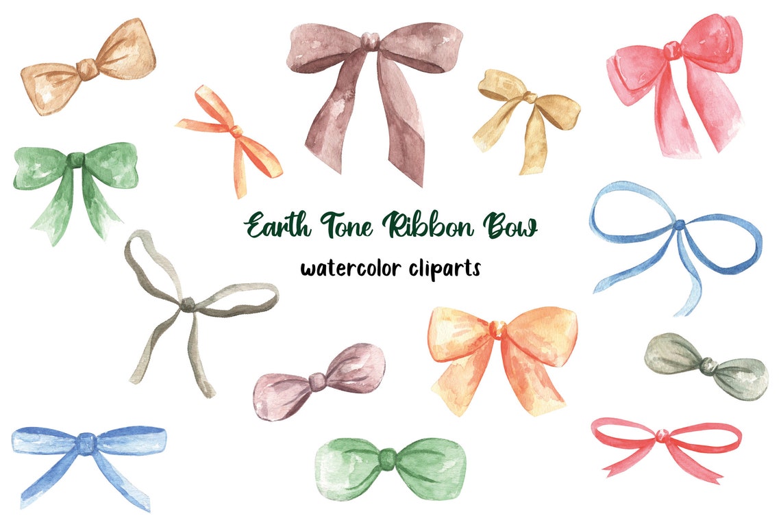 Watercolor Ribbon Bow Clipart, Ribbon PNG, Watercolor Bow Clipart ...