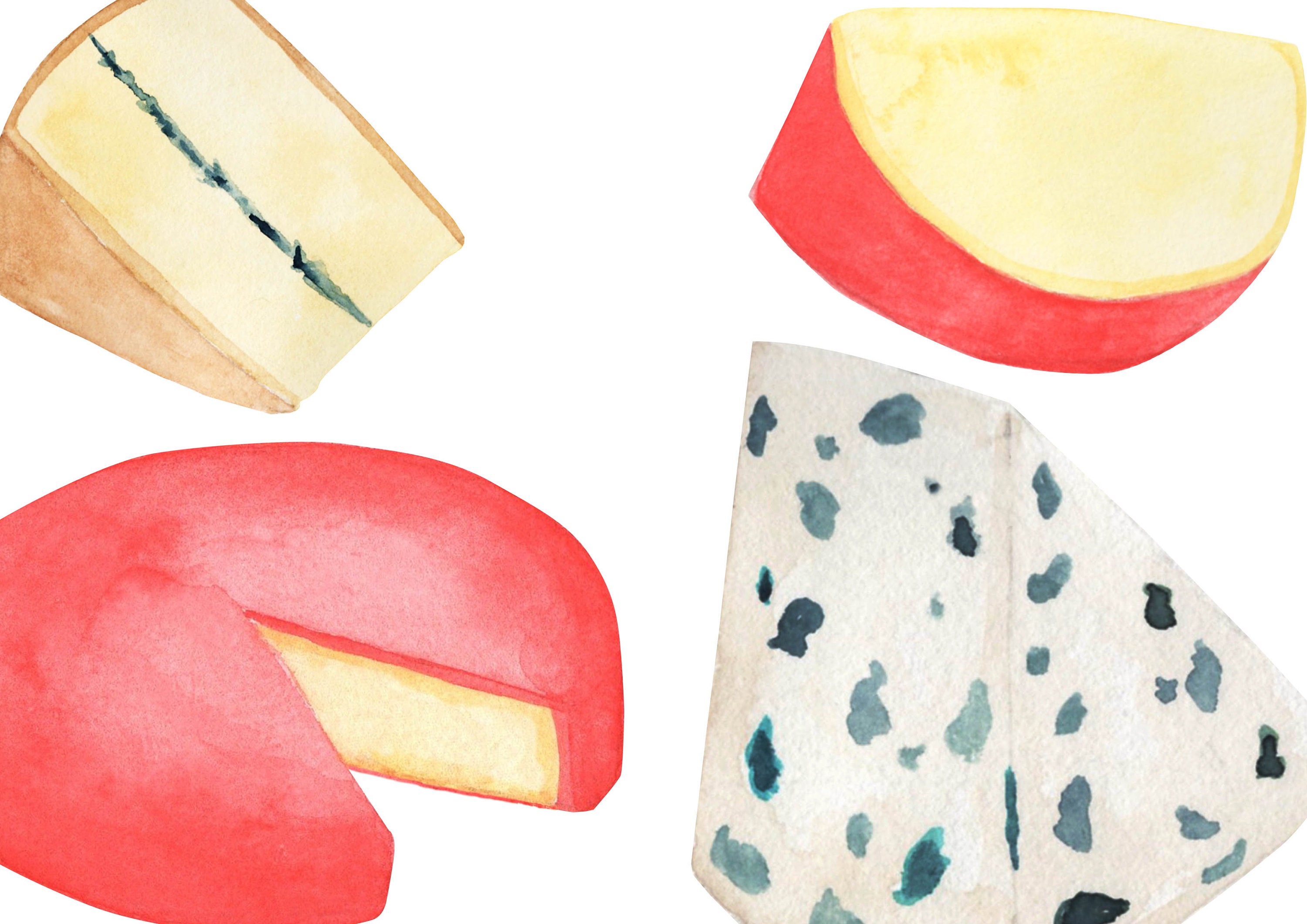 Watercolor Cheese Clipart, Watercolor Illustration PNG, Watercolor ...