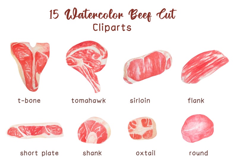 Beef Cut Clipart Png Beef Clip Art Steak Cliparts Beef Watercolor Cliparts Beef Steak Png