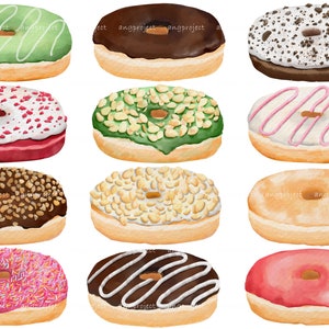 Watercolor Donut Clipart, Doughnut Clipart PNG, Sweet Dessert Image ...