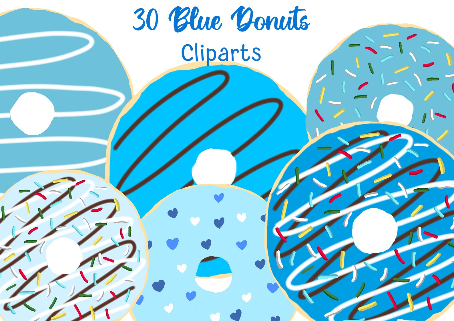Donut Clipart, Blue Donut Clipart, Birthday Boy Cake, Donut Party ...