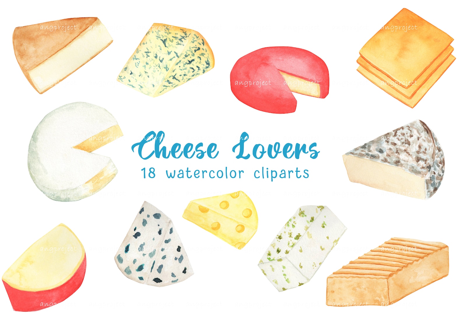 Watercolor Cheese Clipart, Watercolor Illustration PNG, Watercolor ...