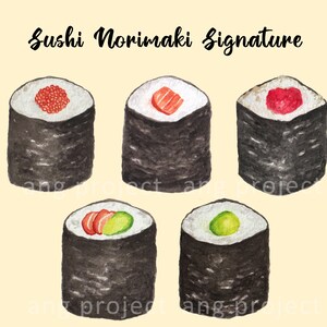 Sushi Watercolor Clipart-sushi Png-sushi Clip Art-sashimi Clip Art ...