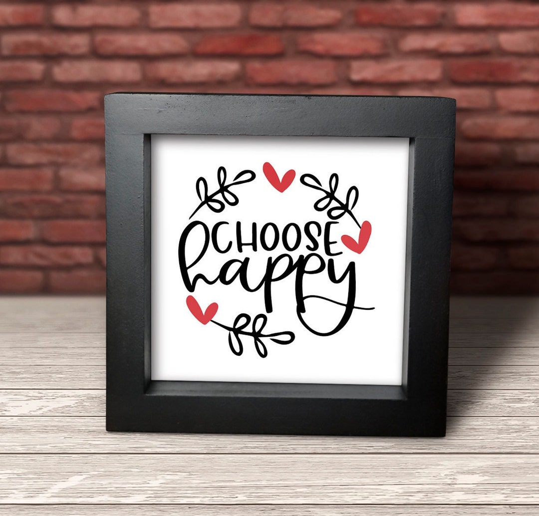 Mini Sign, Choose Happy Sign, Happy Sign, Tiered Tray Sign, Wood Sign ...