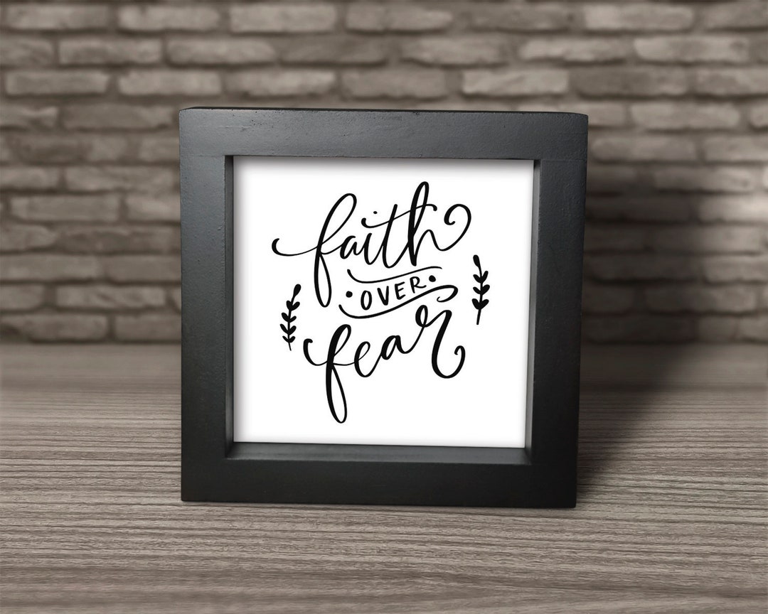 Faith Over Fear Sign, Small Wood Sign, Faith Sign, Tiered Tray Sign ...