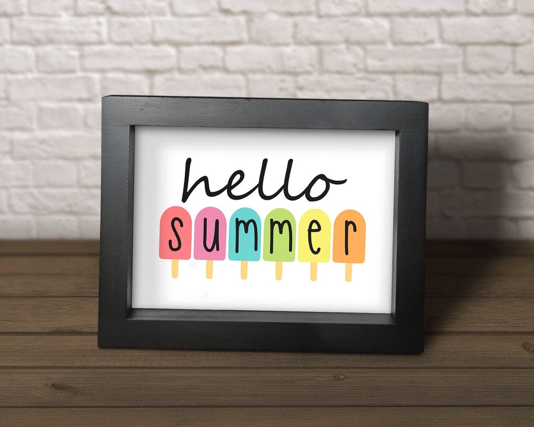 Wood Sign, Tiered Tray Sign, Hello Summer Sign, Summer Tiered Tray ...