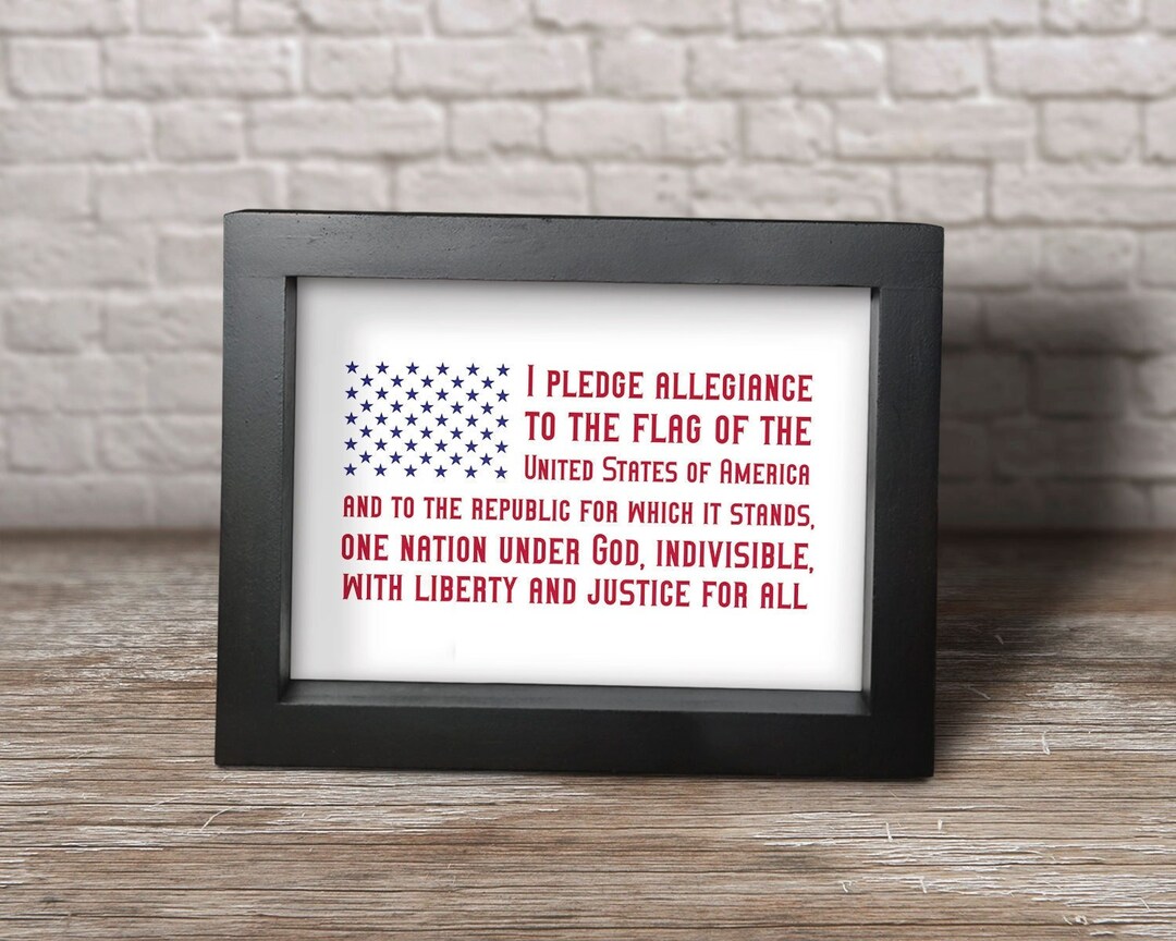 Pledge of Allegiance Sign, Independence Day Sign, Patriotic Sign ...