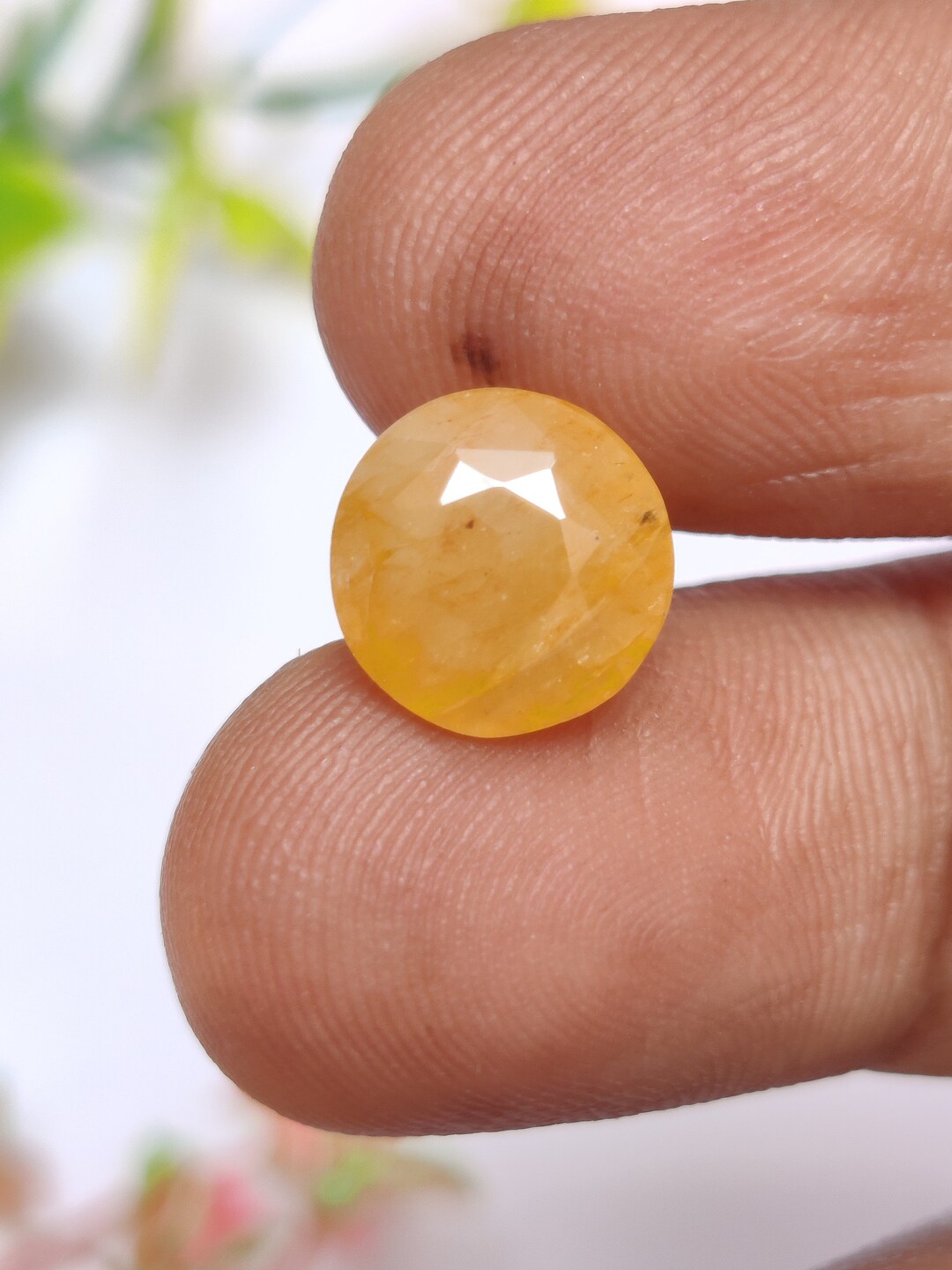 Natural Burmese Yellow Sapphire Gemstone, Faceted Yellow Sapphire ...