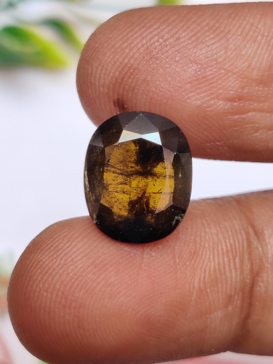 Natural Tourmaline Gemstone, Brown Tourmaline Loose Stone, Faceted ...