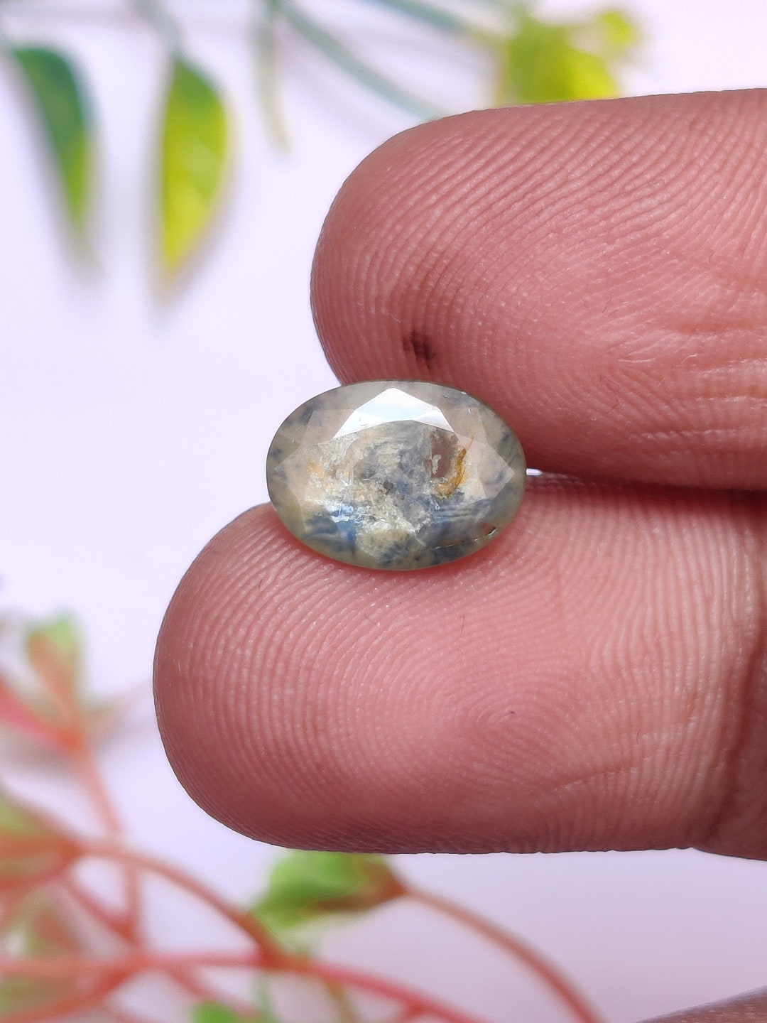 Natural Bi Color Sapphire Gemstone, Untreated Pitaambari Neelam ...