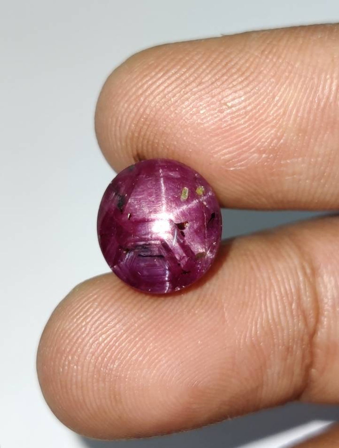 Natural Red Star Ruby Cabochon, Untreated Ujloose Star Ruby Gemstone ...