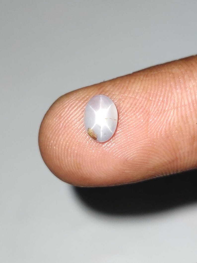 Natural Shrilankan White Star Sapphire Cabochon, Sharp Star Sapphire ...