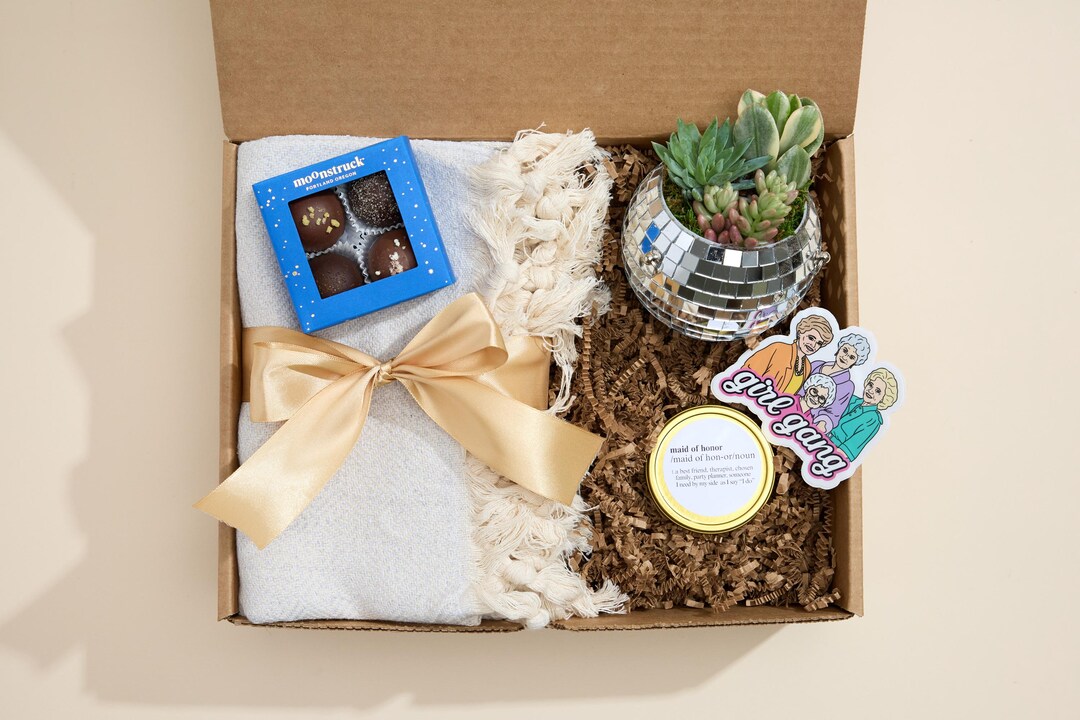 Cute Bridesmaid Proposal Gift Box With Turkish Throw| Bridesmaid Boho ...