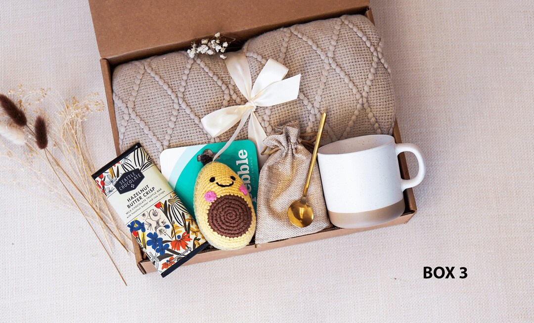 Crochet Rattle Baby Gift Care Package, New Mom & Baby Gift Box ...