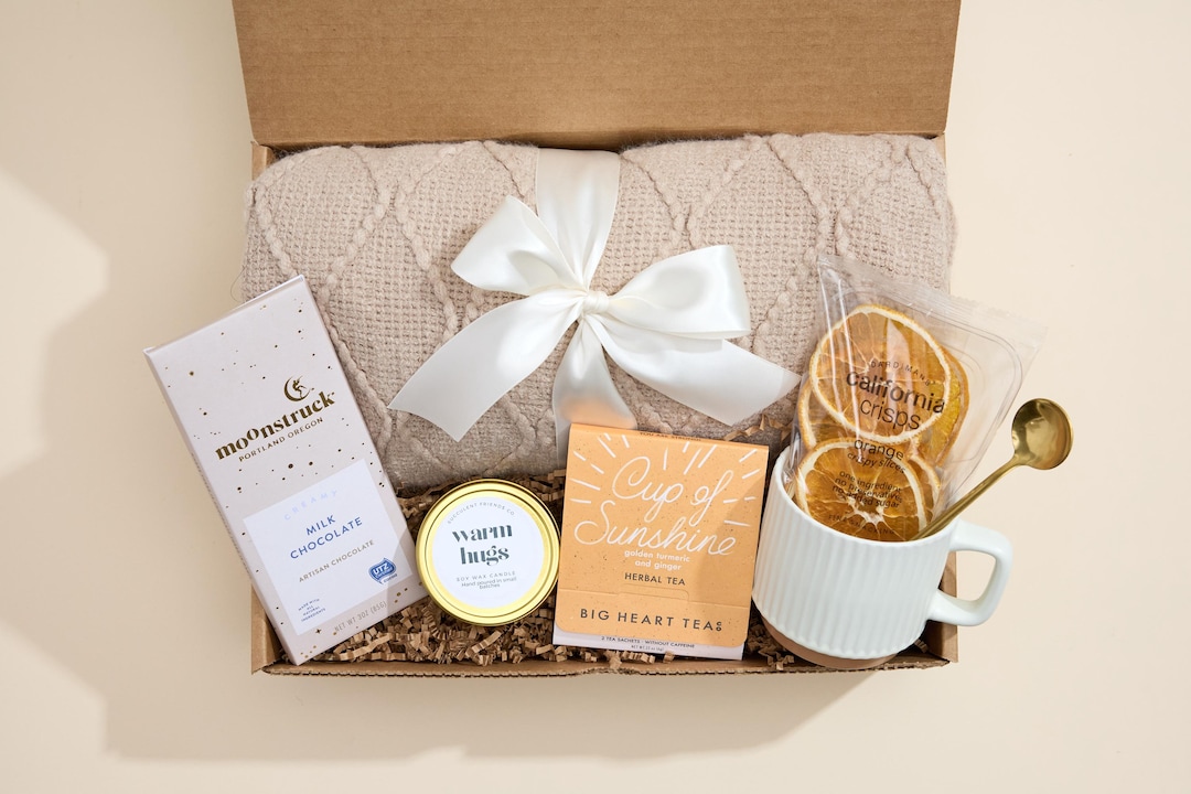 Surgery Care Package | Surgery Succulent Gift With Tea and Warm Blanket ...