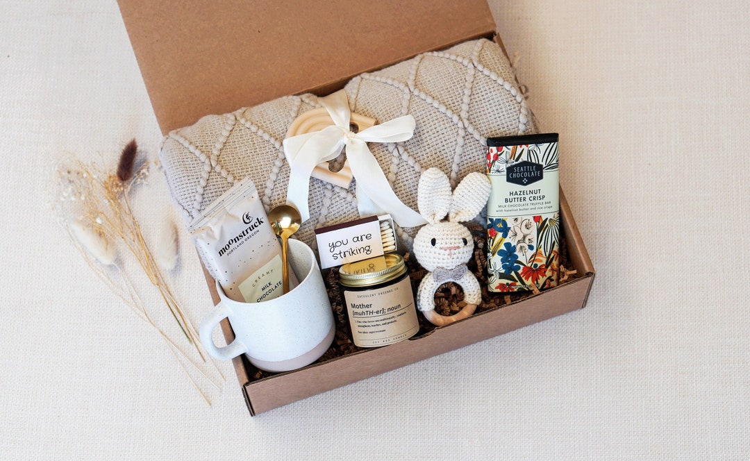 Deluxe Baby Gift Care Package, New Mom & Baby Gift Box After Birth ...