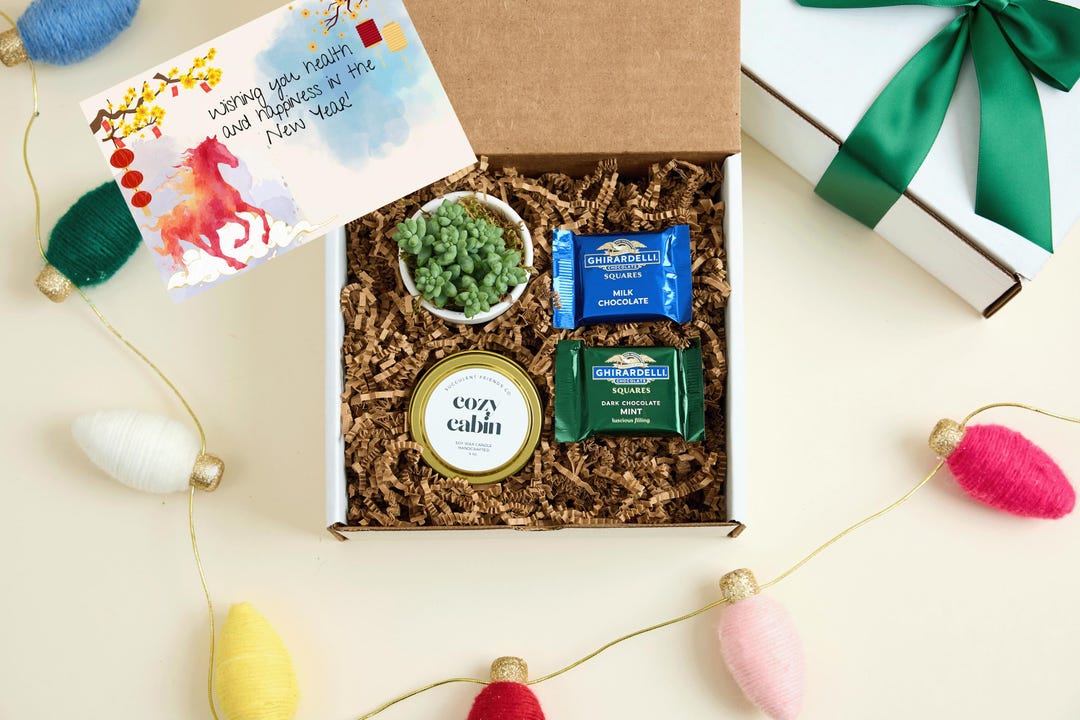 Lunar New Year Gift Box| Bulk Employee Lunar New Year Succulent Gift W ...