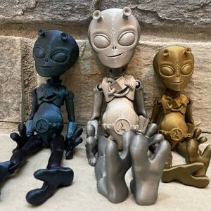 Flexi Alien 3D Print Articulated Flexible Fidget Toy - Etsy