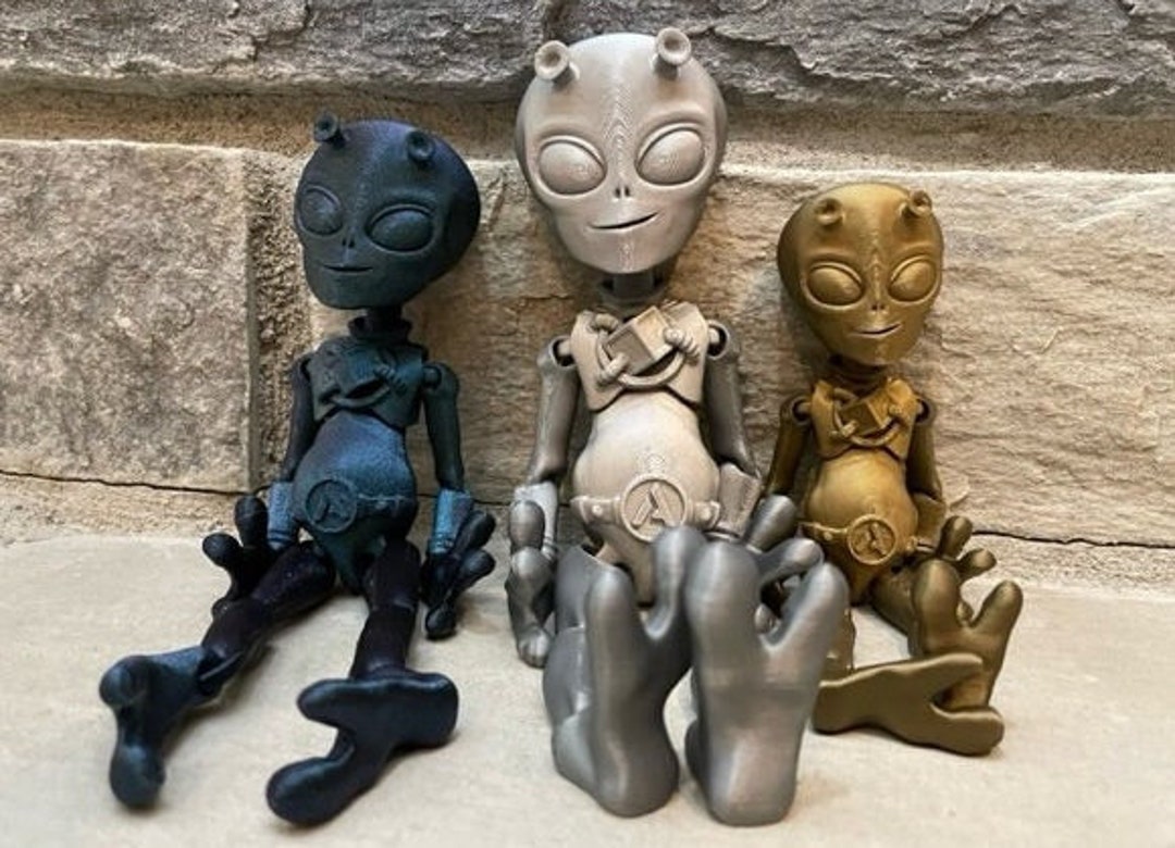 Flexi Alien 3D Print Articulated Flexible Fidget Toy - Etsy