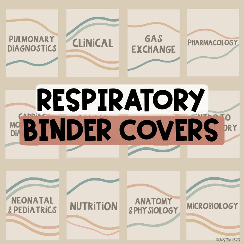 Respiratory Therapy School Binder Covers | Respiratory School Binder ...