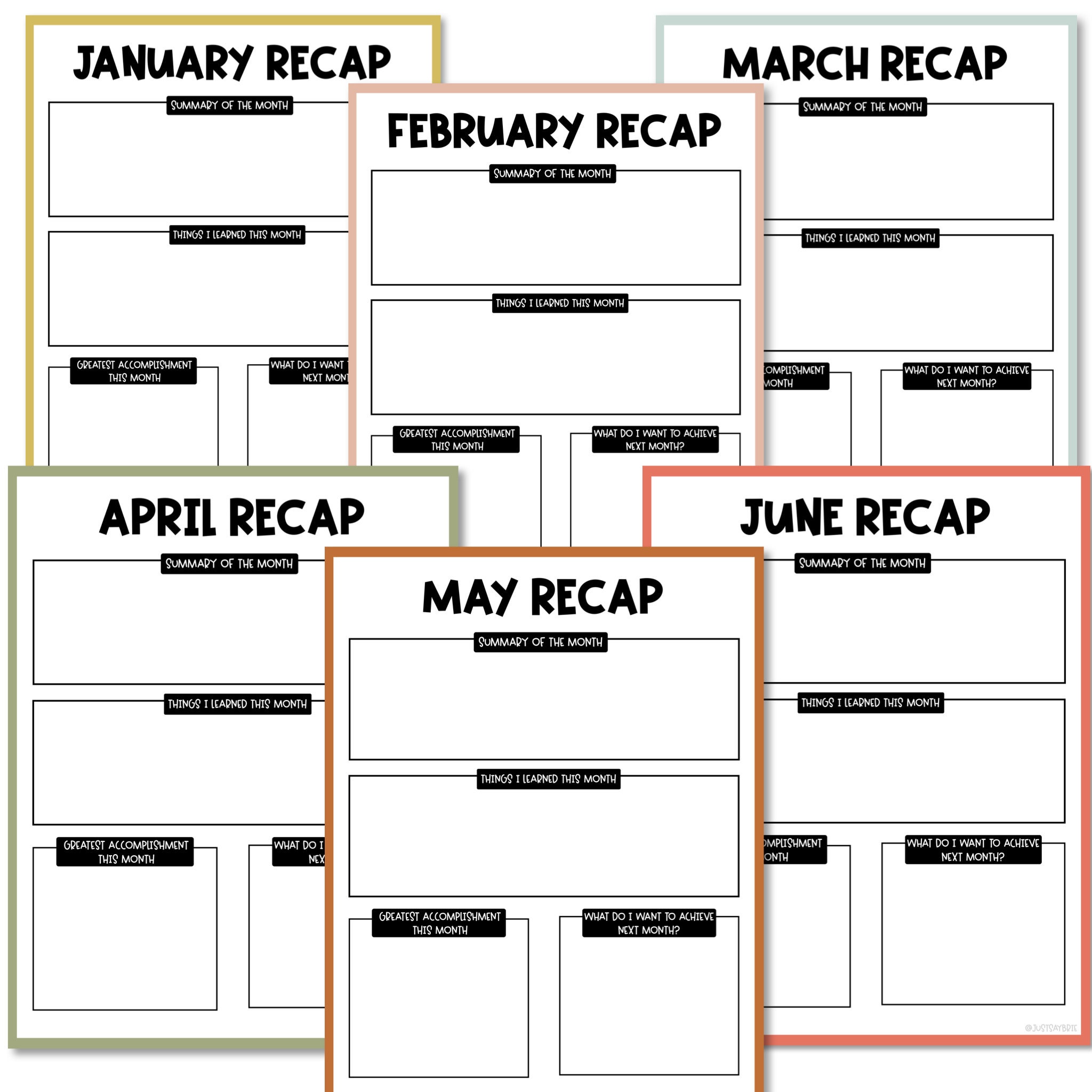 Monthly Recap | Monthly Summary | Digital Planning | Printable ...