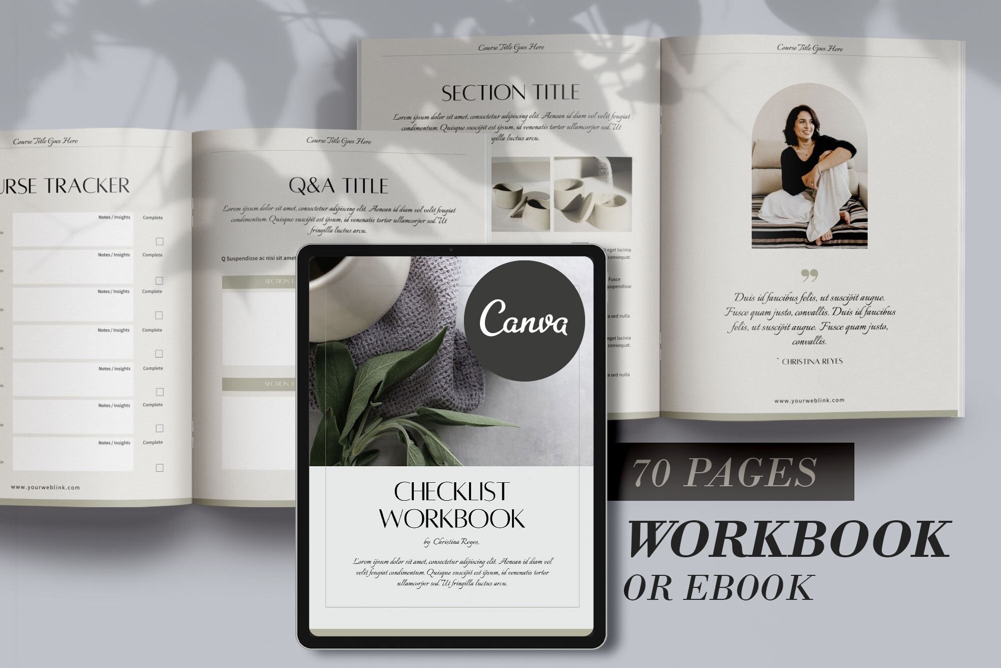 editable workshop template Canva template Checklist lead magnet eCourse ...