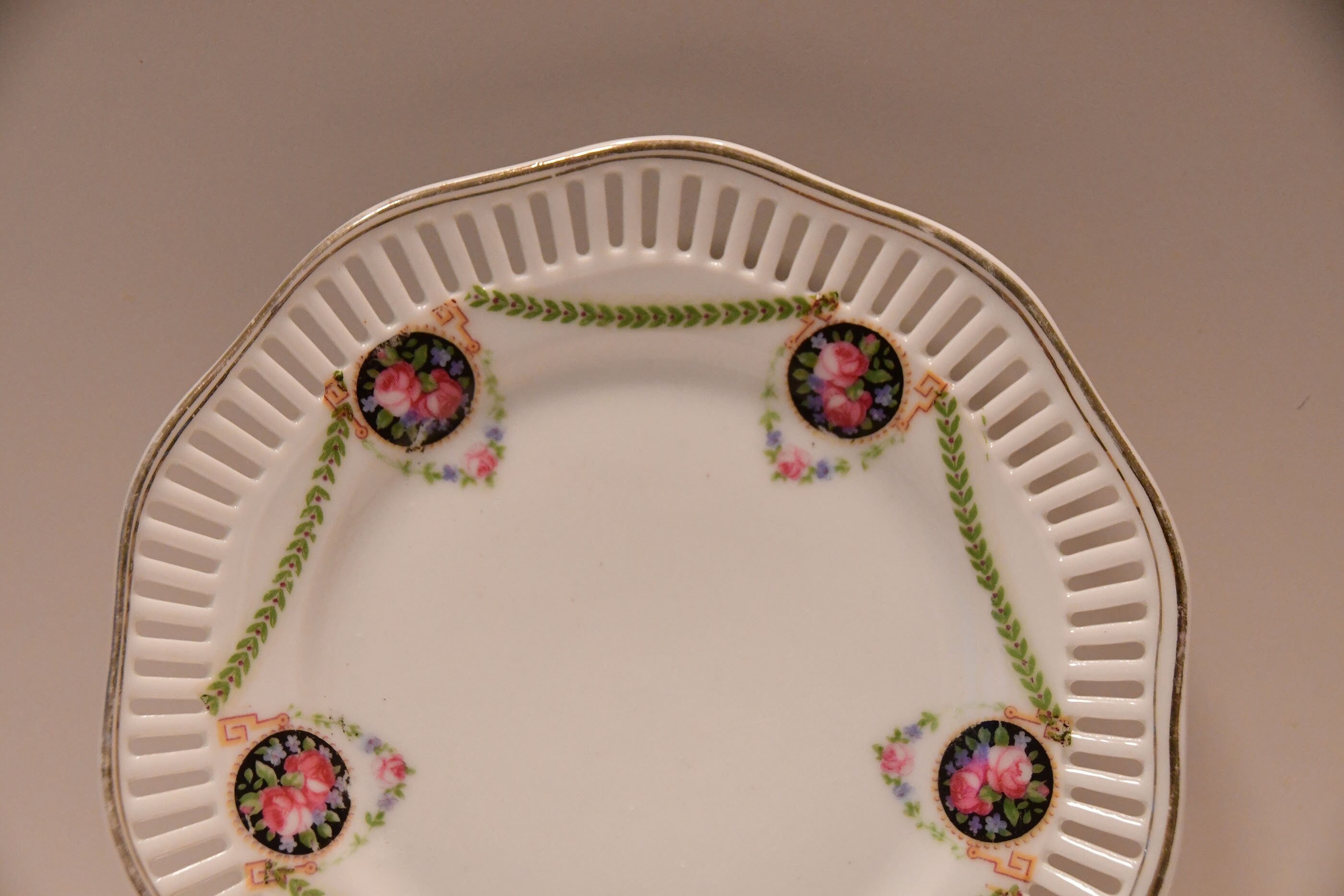 5 alte Dessertteller / Zierteller / Porzellan / durchbrochener | Etsy