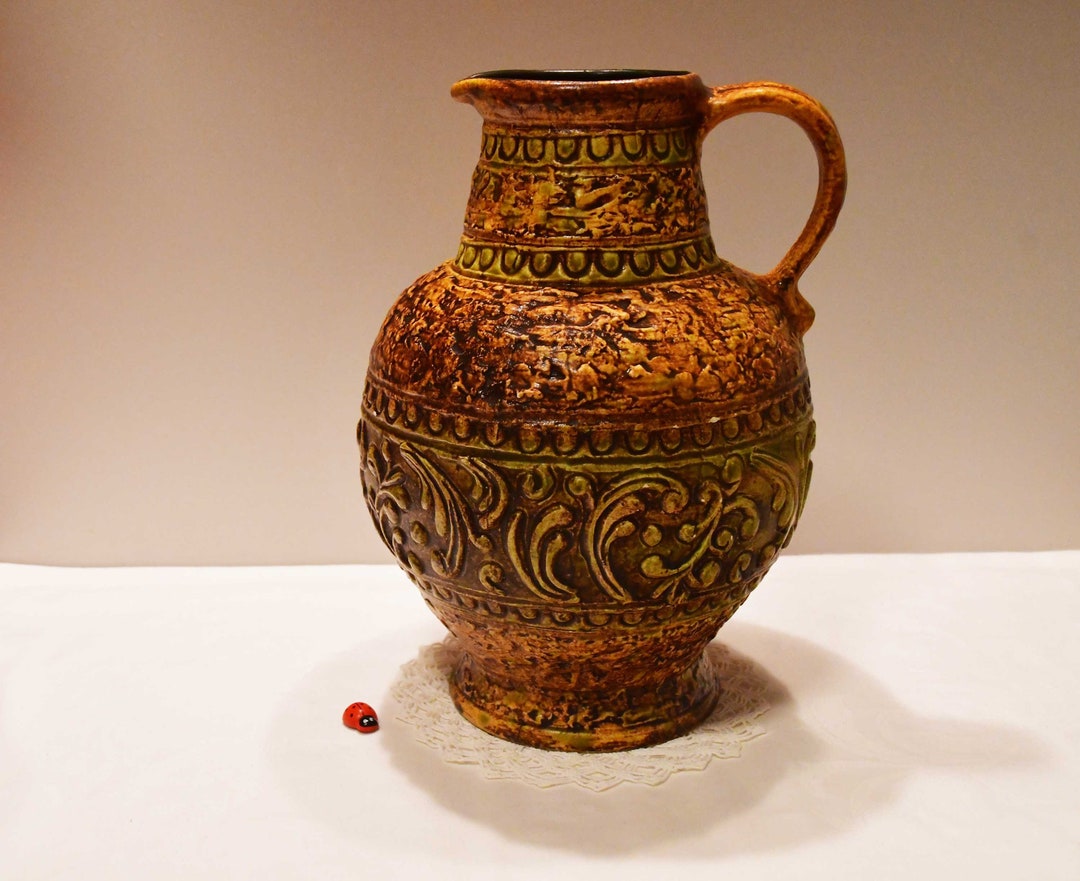 Jasba Handle Vase 1679 25 / Flower Vase / Ceramic / 60s 70s / Fat Lava ...