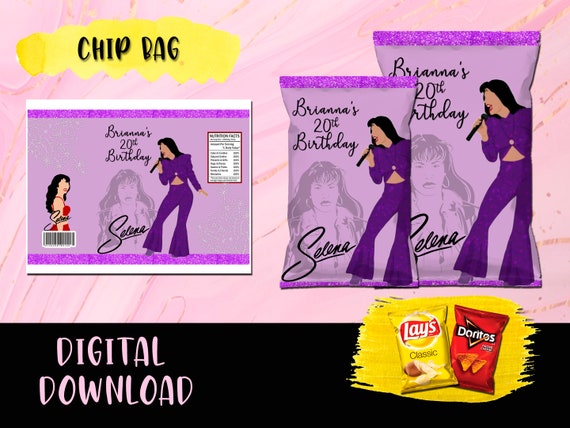 Selena Quintanilla Chip Bag Birthday Party Potato Labels - Etsy