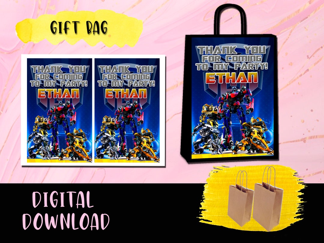Transformers Favor Bag Birthday Party- Gift Bag- Labels Printables ...