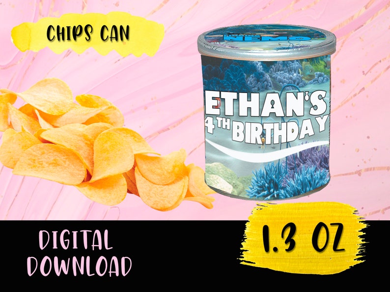 Finding Nemo Chips Cans Birthday Party Pack Chips Cans - Etsy