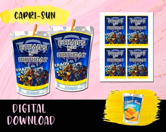 Transformers Box Label, Gable Box, Labels for Birthday Party Printable ...