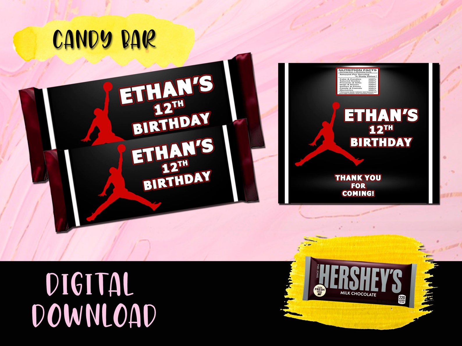 Jordan Jumpman Birthday Party Pack Chip Bag Candy Bar - Etsy