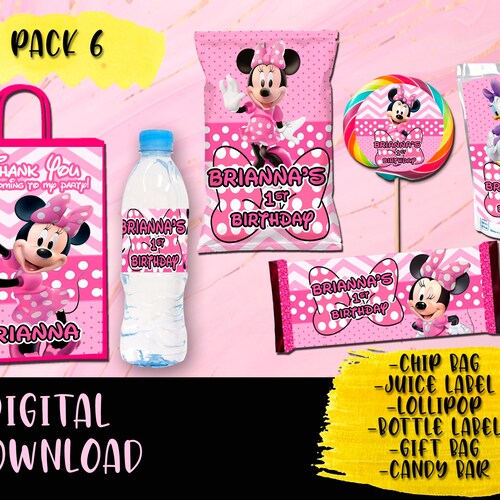 Magenta Birthday Pack Chip Bag fruit Snacks-favor Bag - Etsy