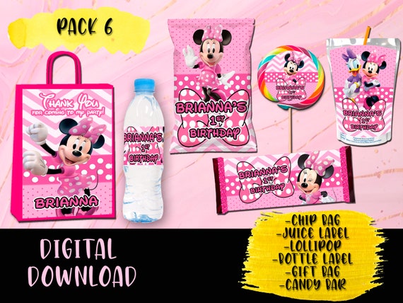 Minnie Mouse Birthday Party Pack Chip Bag Lollipop Favor - Etsy