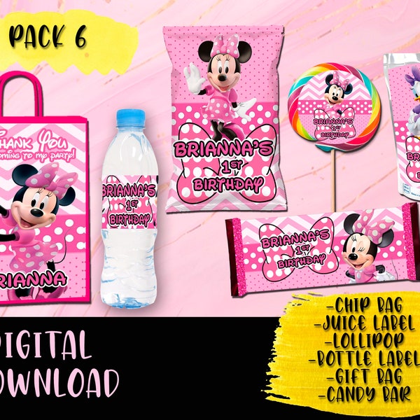 Minnie Mouse Labels - Etsy