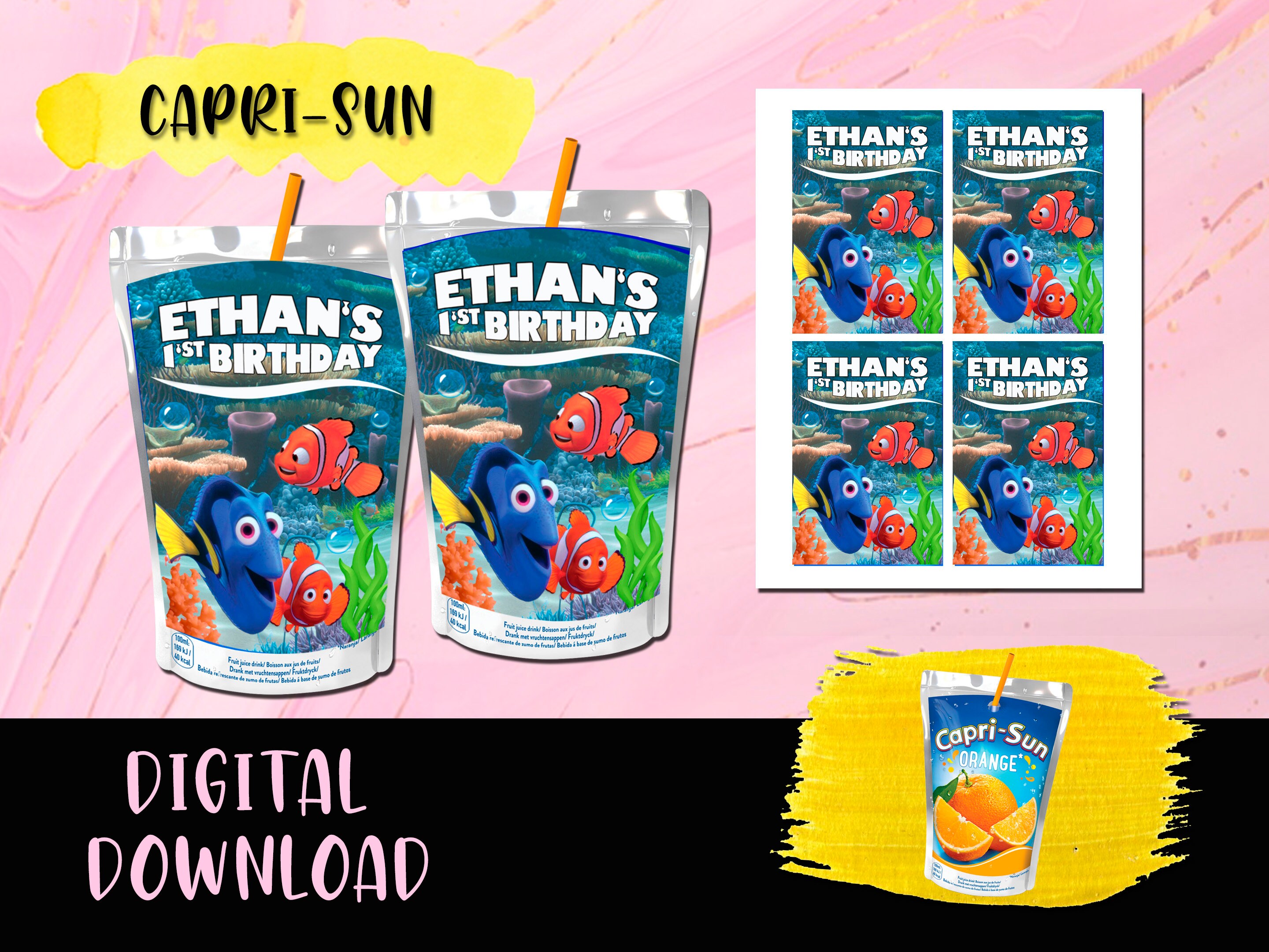 Finding Nemo Birthday Party Pack Chip Bag Lollipop Favor - Etsy