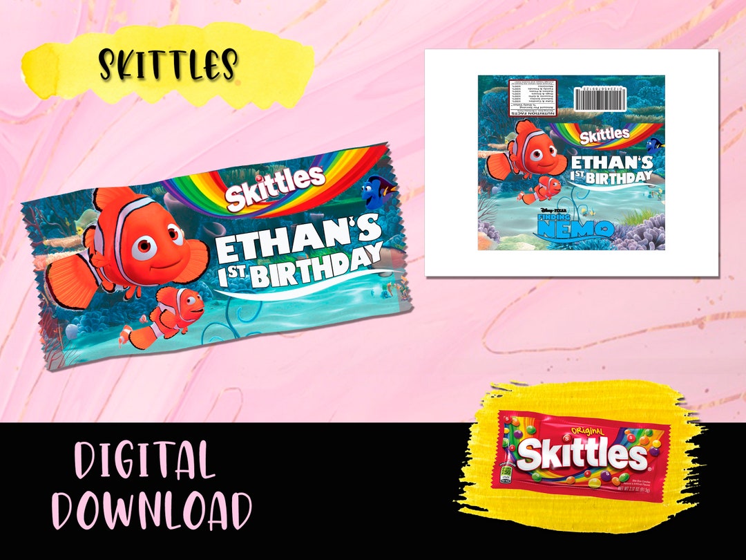 Finding Nemo Skittles Birthday Party- Skittles - Labels Printables ...