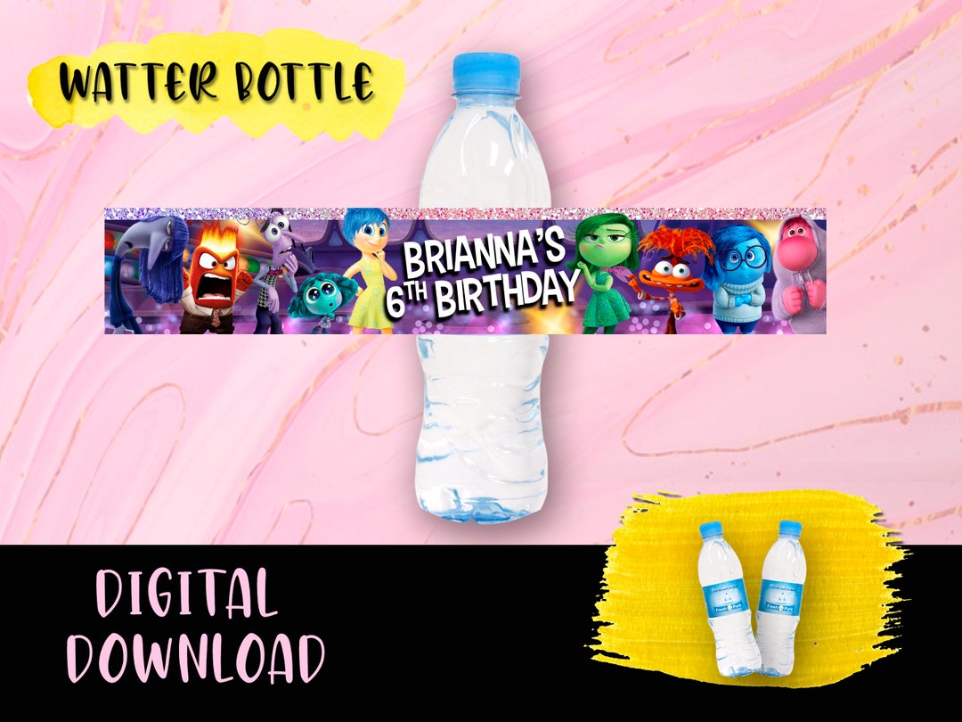 Inside Out Birthday Bottle Label - Watter Bottle - Labels Printables ...