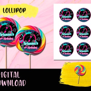 Musical Lollipops Birthday Party- Lollipop Labels - Labels Printable ...