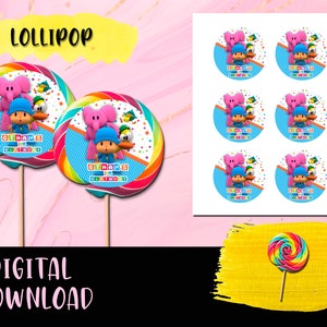 Pocoyo Birthday Party Pack - Chip Bag -Lollipop-Favor bag-Juice -Water ...
