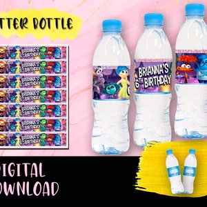 Inside Out Birthday Bottle Label Watter Bottle Labels Printables Inside ...