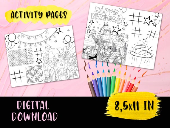 Avengers Coloring Avengers Activities Birthday Avengers - Etsy
