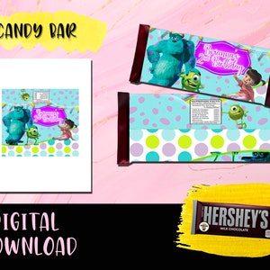 Monsters, Inc Birthday Party Pack - Chip Bag - Lollipop - Favor Bag ...