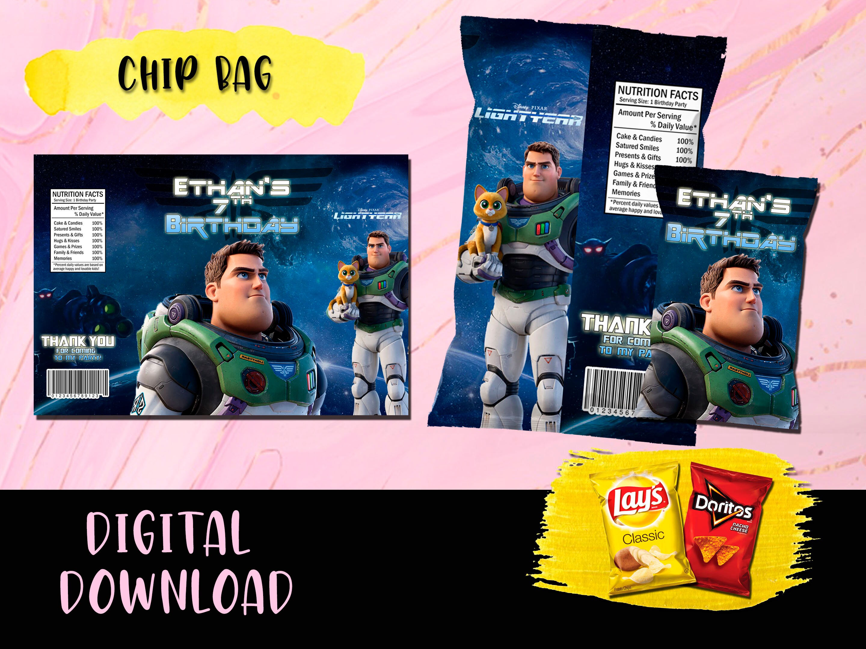 Buzz Lightyear Birthday Party Pack Chip Bag Krispies | Etsy