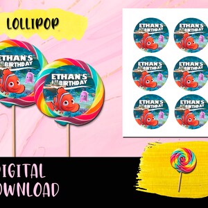Finding Nemo Lollipops Birthday Party- Lollipop Labels - Labels ...