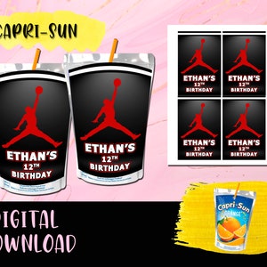 Jordan Jumpman Birthday Party Pack - Chip Bag -lollipop-favor Bag-juice ...