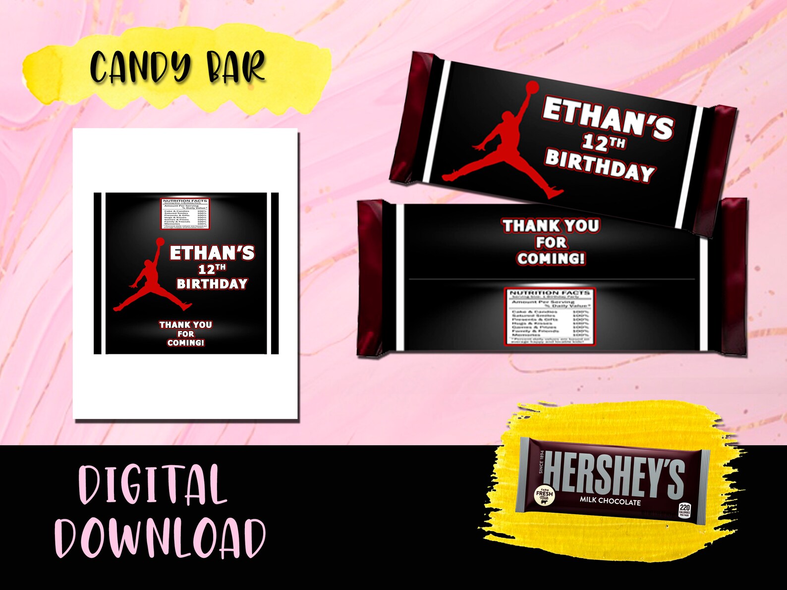 Jordan Jumpman Birthday Party Pack Chip Bag Candy Bar - Etsy