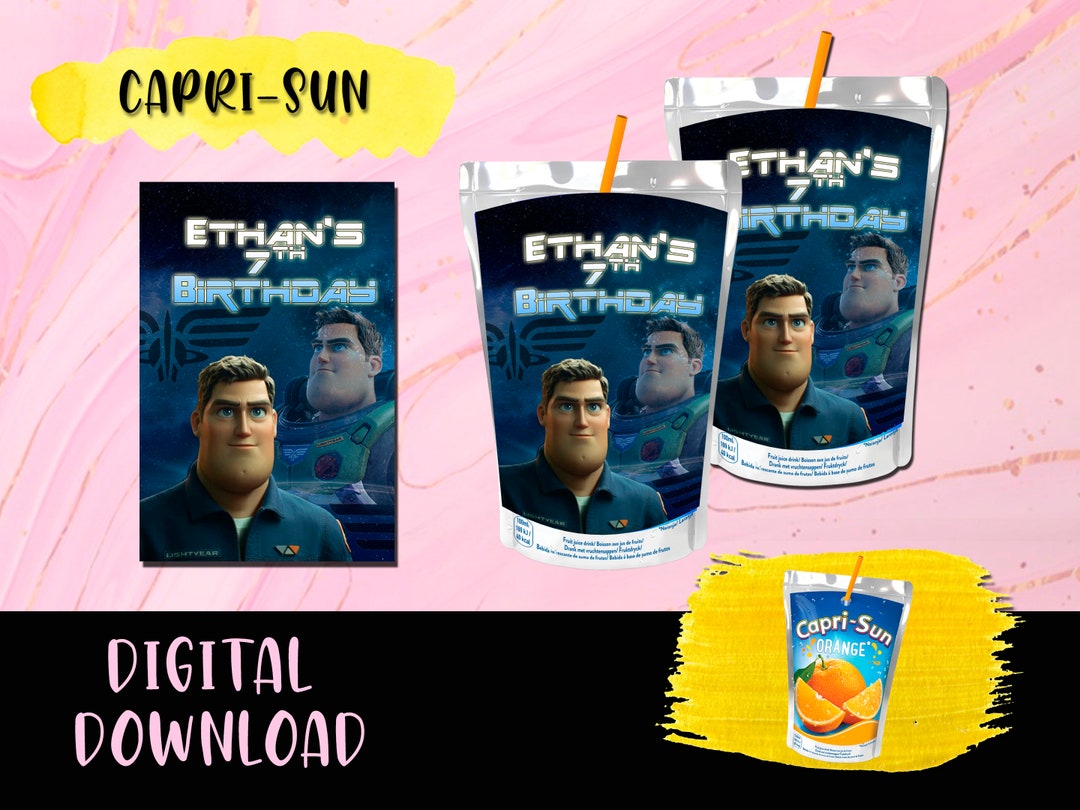 Buzz Lightyear Juice Label Birthday Party - Juice Pouch - Caprisun ...